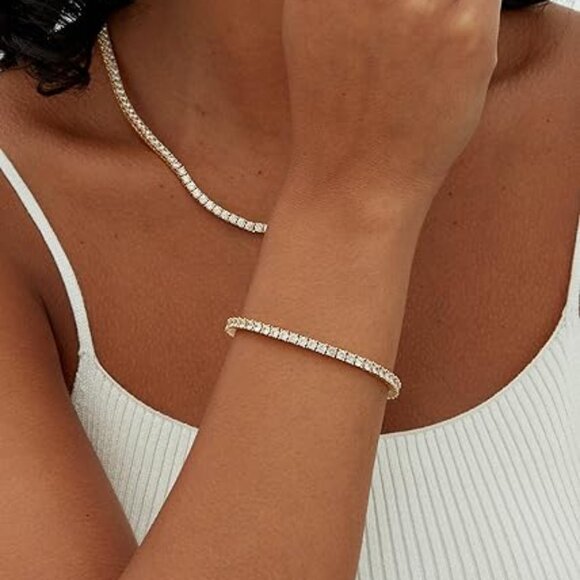 Jewelry | 14k Gold Womens Tennis Bracelet Classic Elegant Round ...